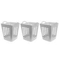 Mainstays Flexible Plastic Square Laundry Hamper, 3 Pack, White ...