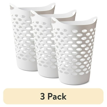 Mainstays Flexible Plastic Square Laundry Hamper, 3 Pack, Teal ...