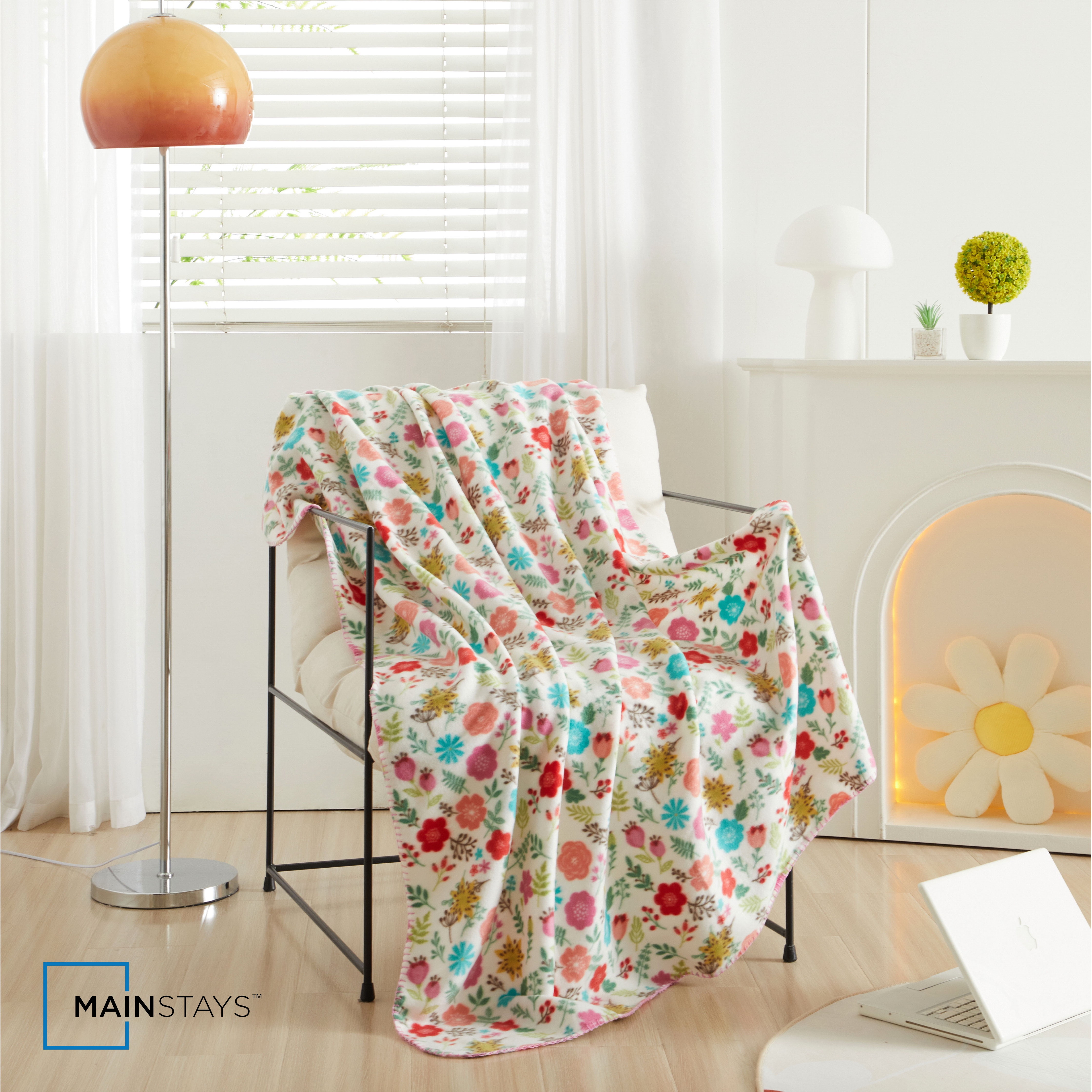 Mainstays Floral Fleece Throw Blanket 50" x 60" - Walmart.com