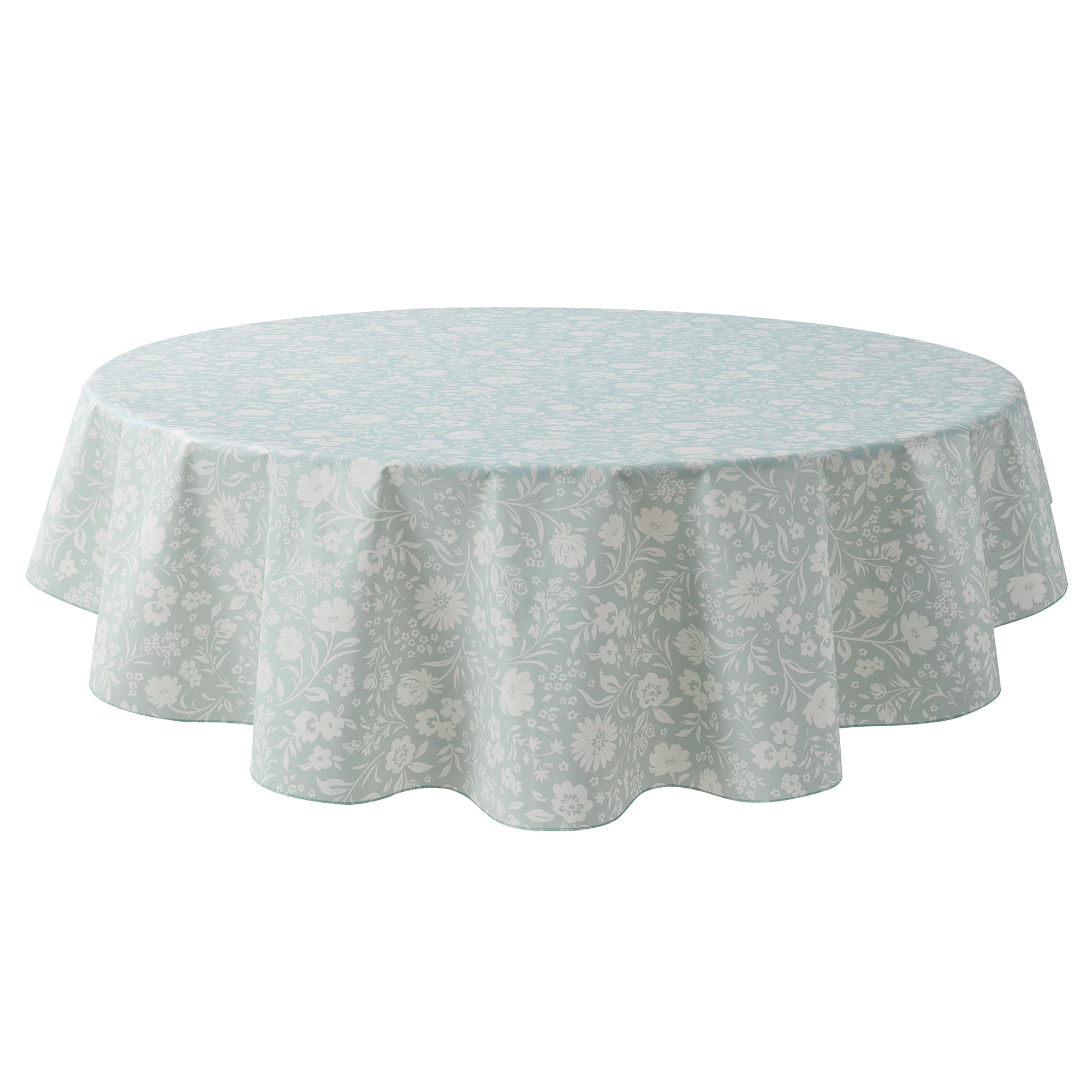 Mainstays Floral Print PEVA Tablecloth 70" Round - Walmart.com