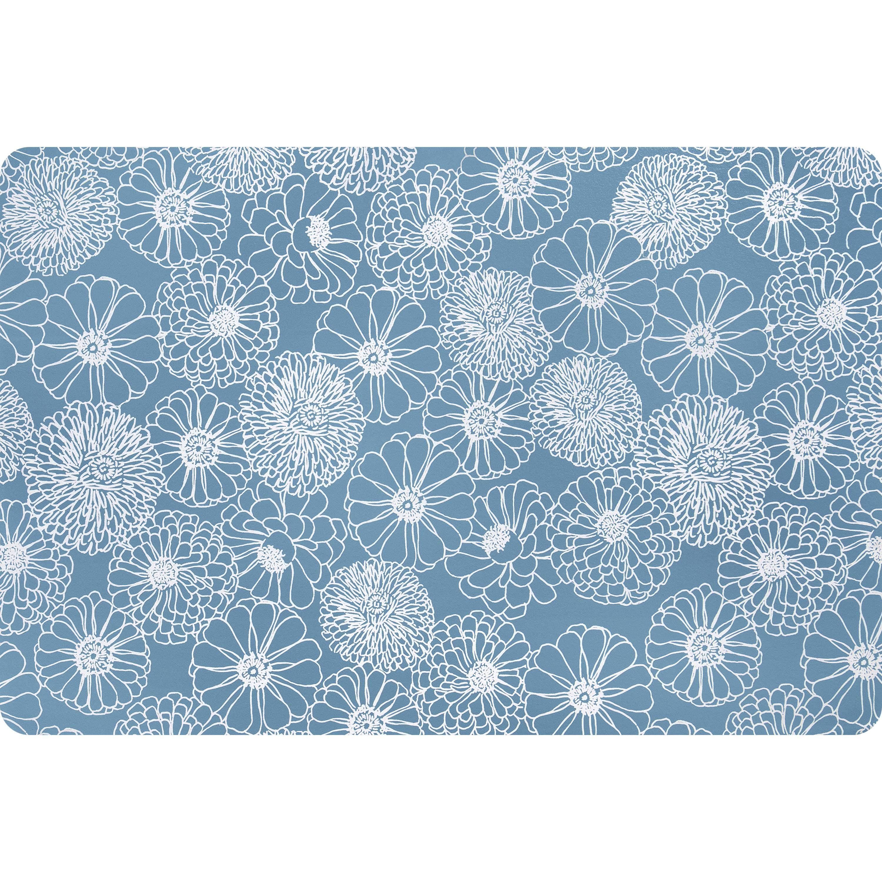 Mainstays Foam Floral Kitchen Floor Mat, Blue, 18" x 27" - Walmart.com