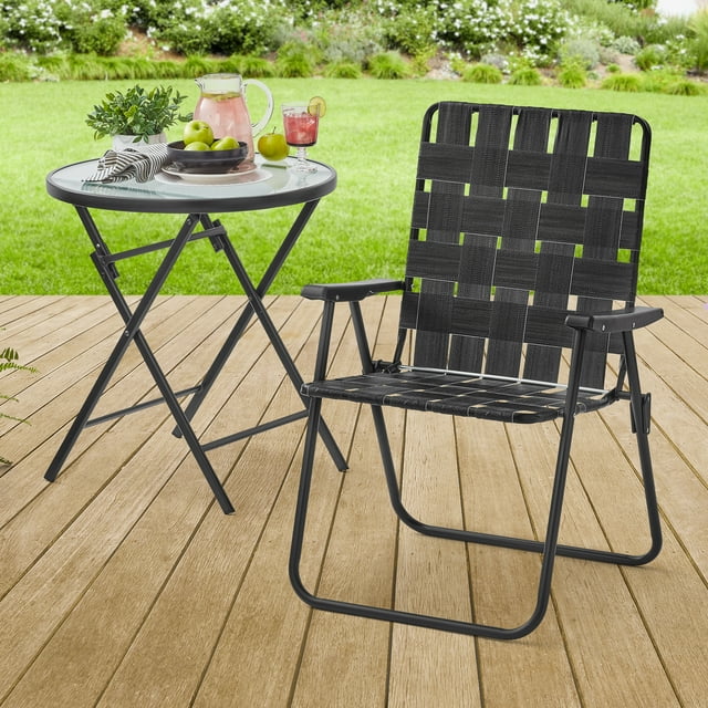 Mainstays Folding High Back Web Chair, Black - Walmart.com