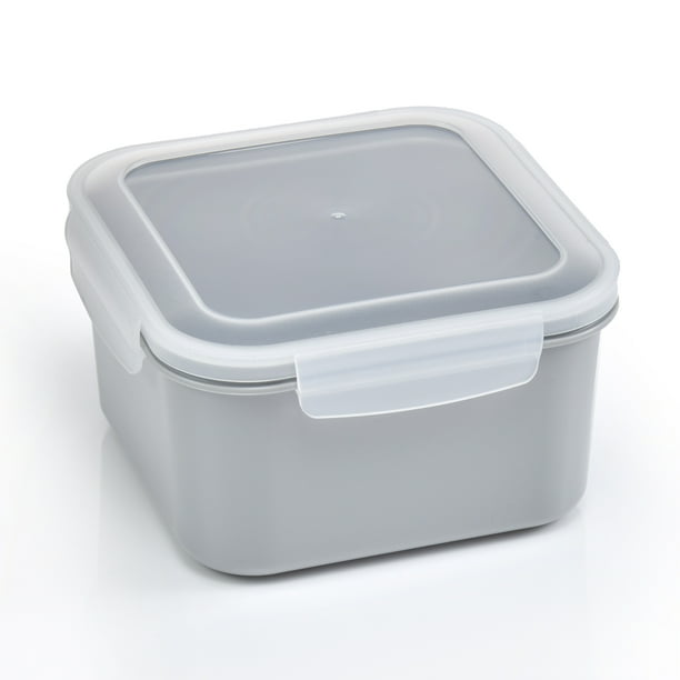 Mainstays Food Storage Container, Square Gray 42oz Capacity - Walmart ...