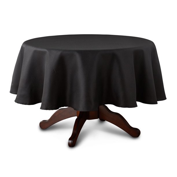 Mainstays Fraser Tablecloth, Rich Black, 70" Round - Walmart Business ...