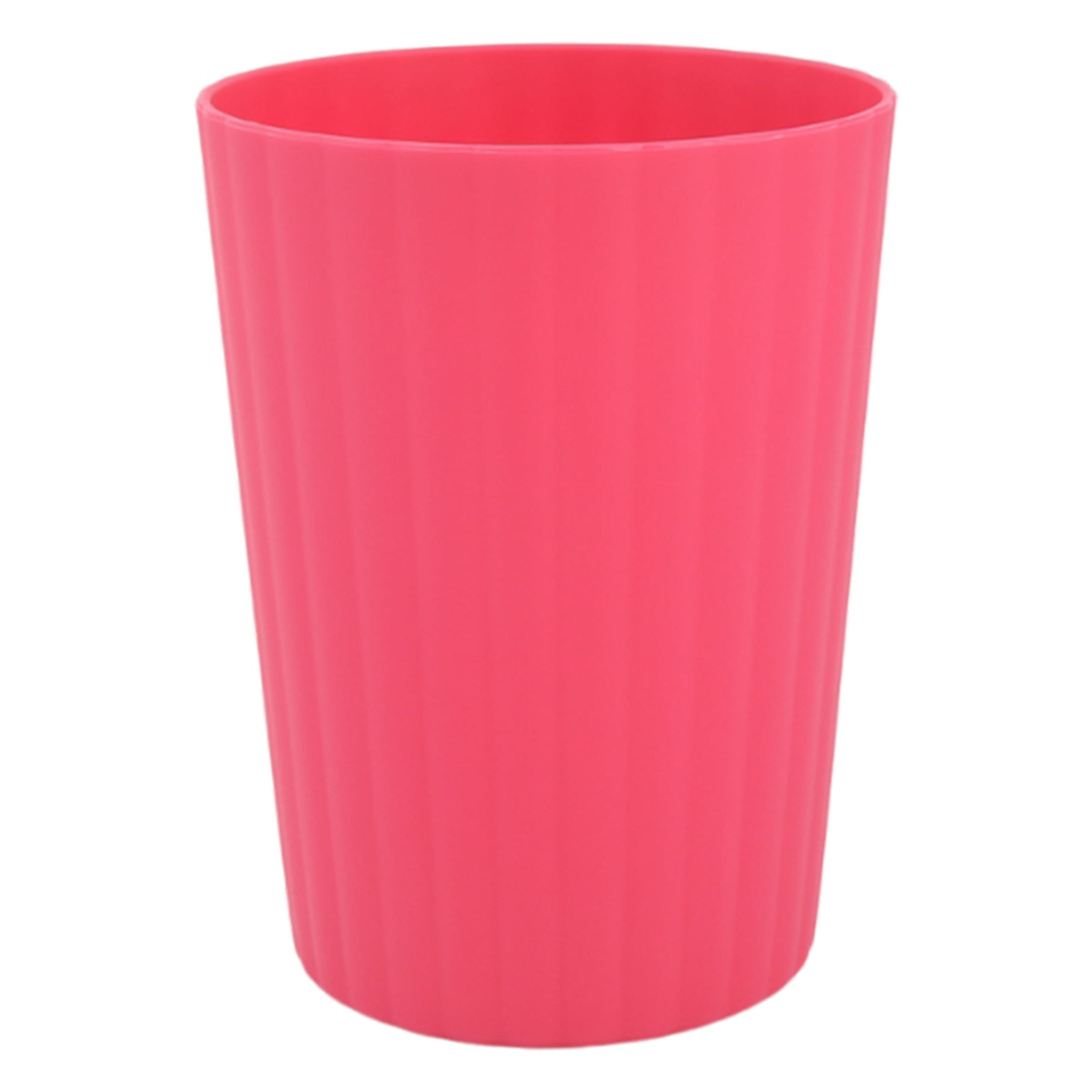 Mainstays - Fuchsia Pink Round Plastic Tumbler, Ribbed, 18-Ounce ...