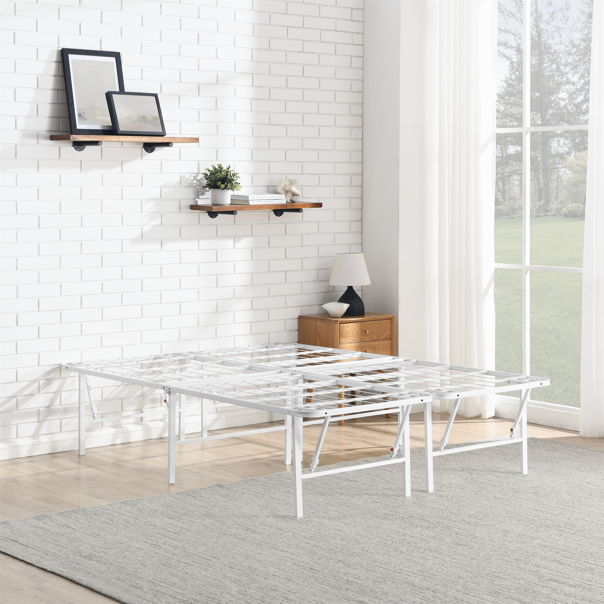 Mainstays Full 18" High Profile Foldable Steel Platform Bed Frame with ...