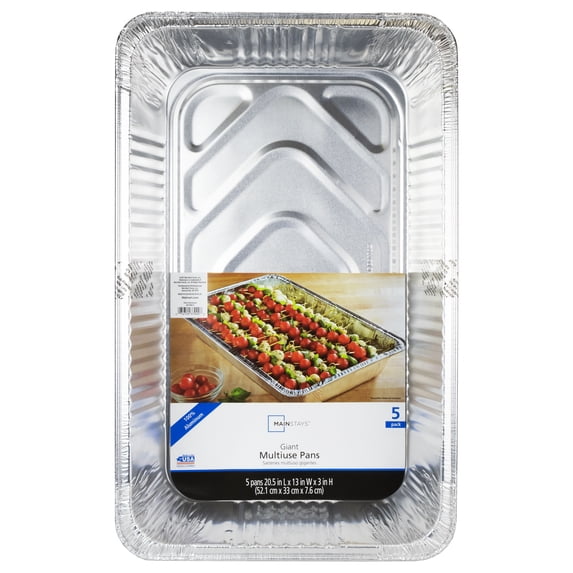 Mainstays Full-Size Disposable Aluminum Steam Pans, 5-Pack for Catering ...