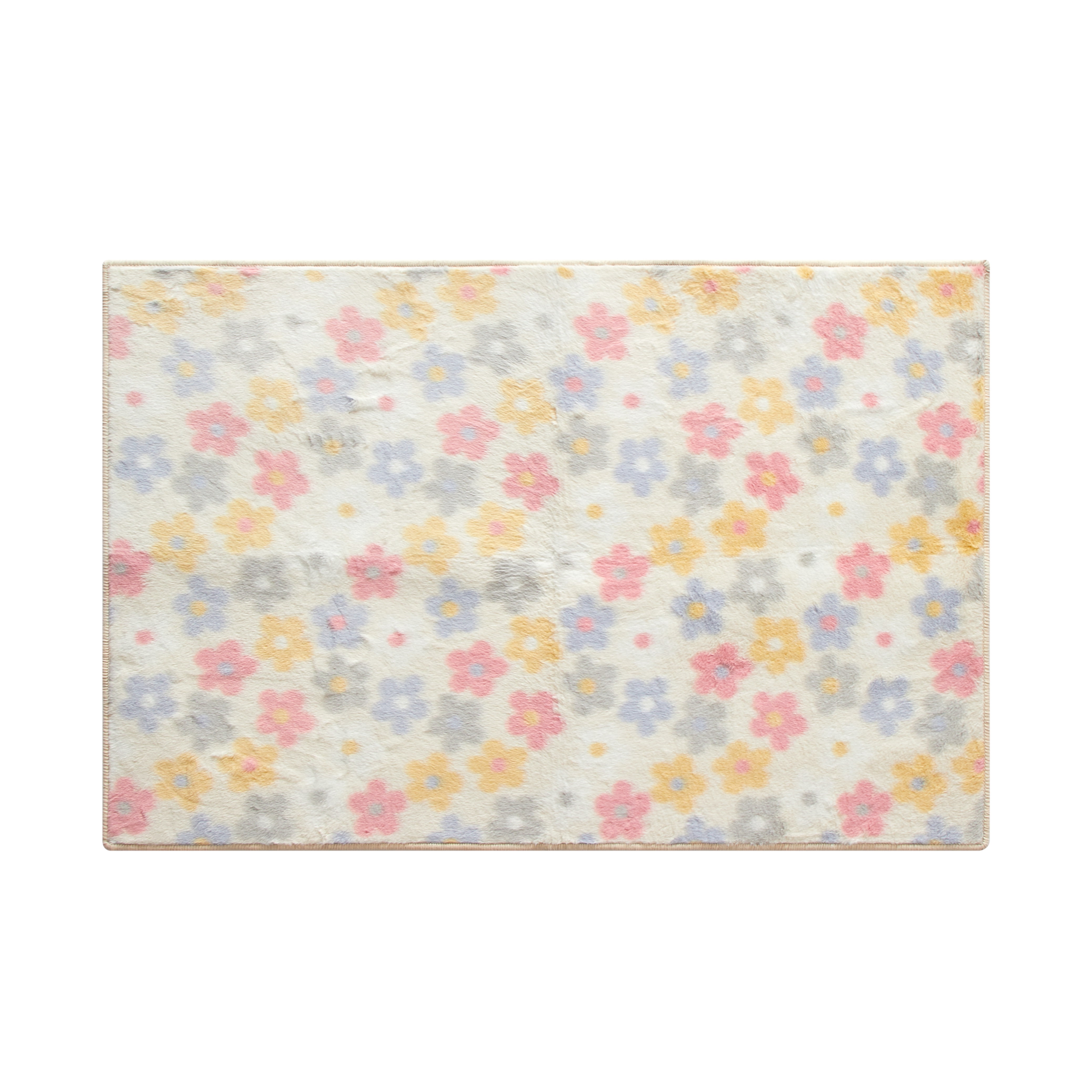 Mainstays 30" x 46" Faux Fur Daisy Print Room Rug, Multi Color ...
