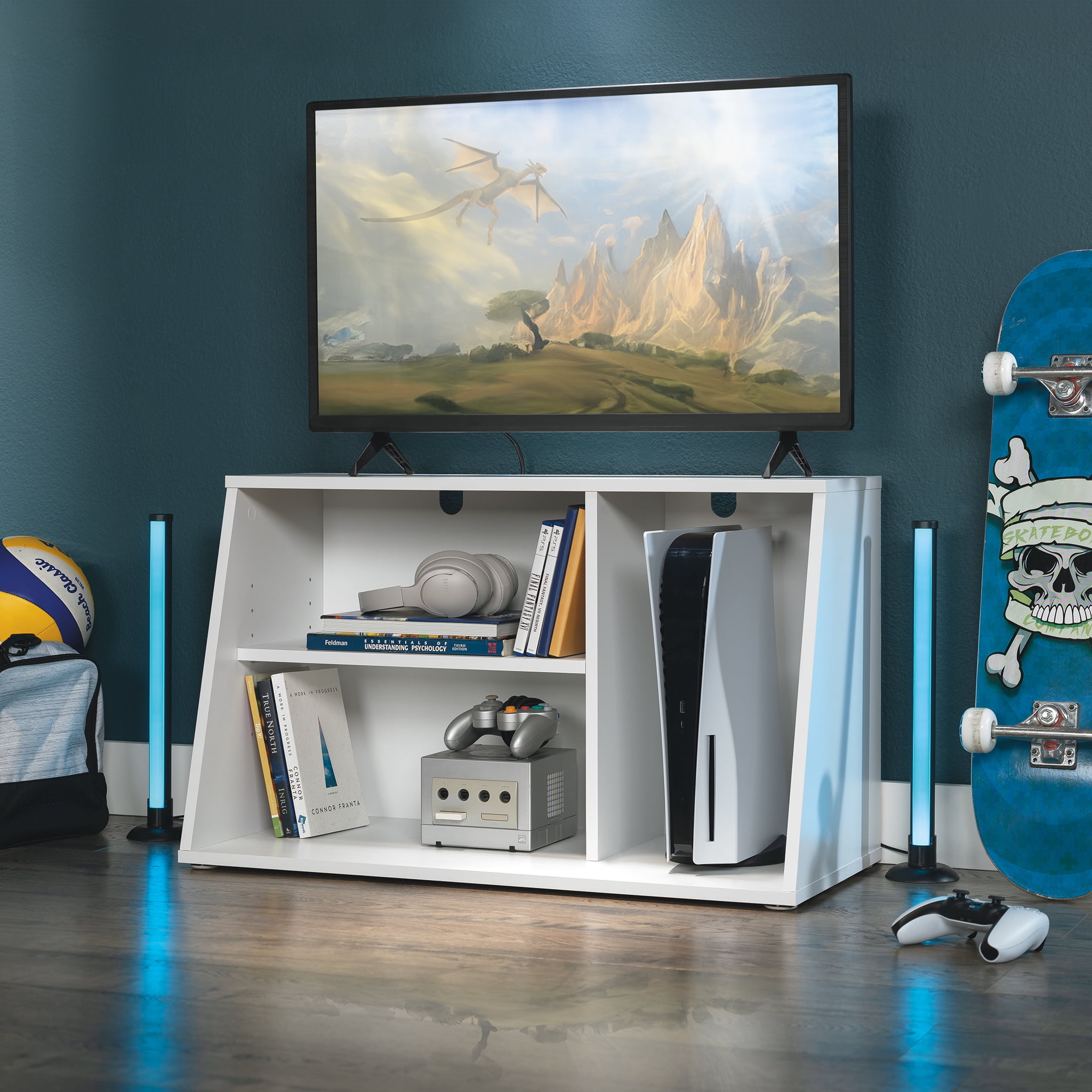 Mainstays Gamer TV Stand Console for TV's up to 32", White Finish ...