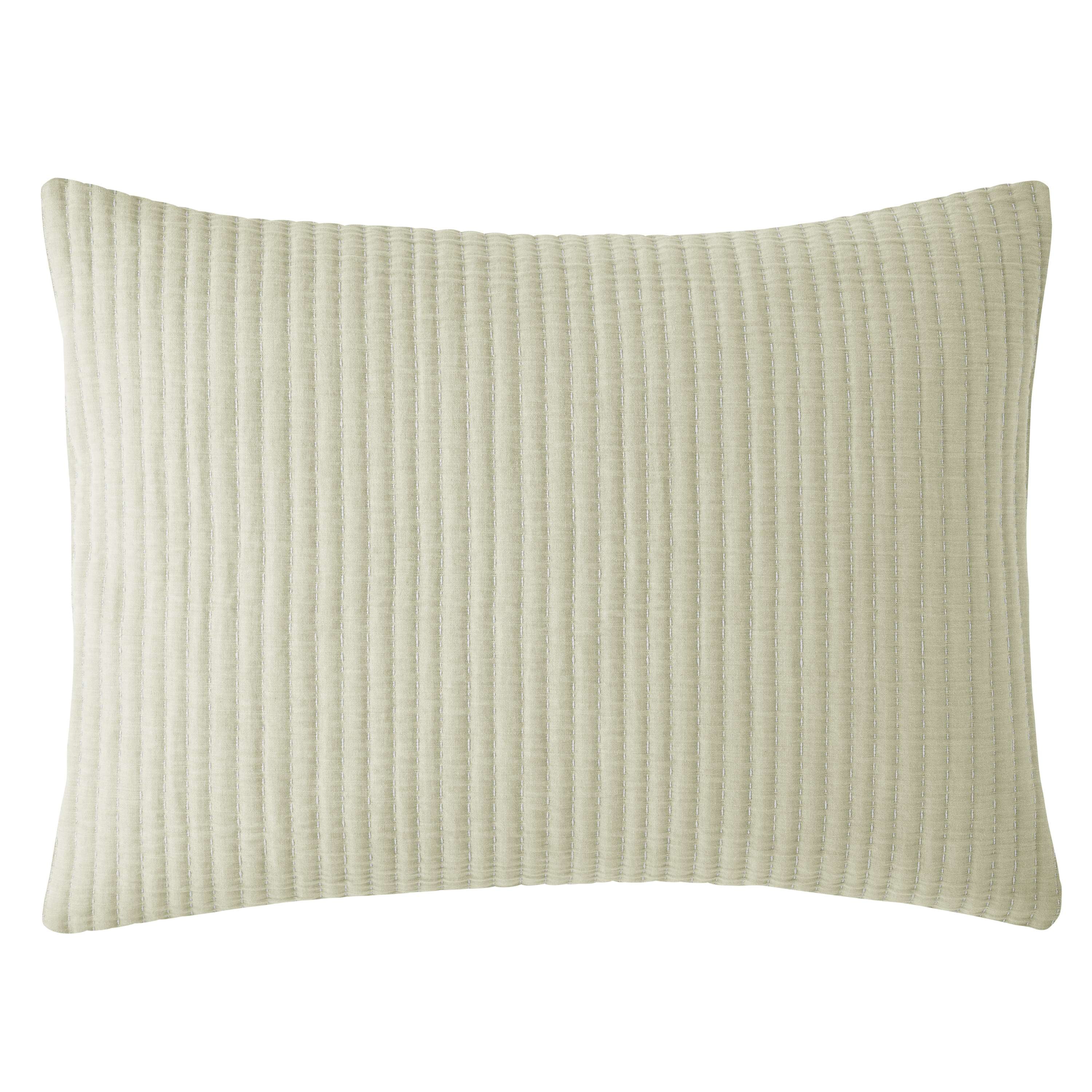 Mainstays Garment Wash Adult Matelasse Standard Queen Shams Set Green ...