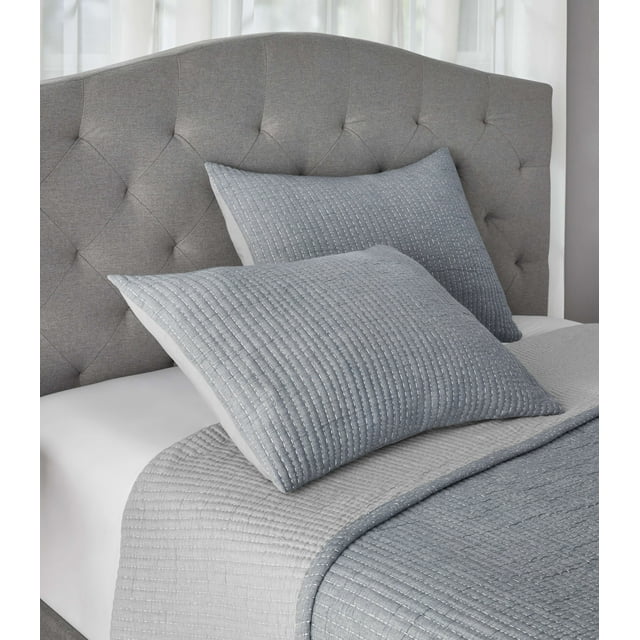 Mainstays Garment Wash Adult Matelasse 2 piece Standard Queen Shams Set ...