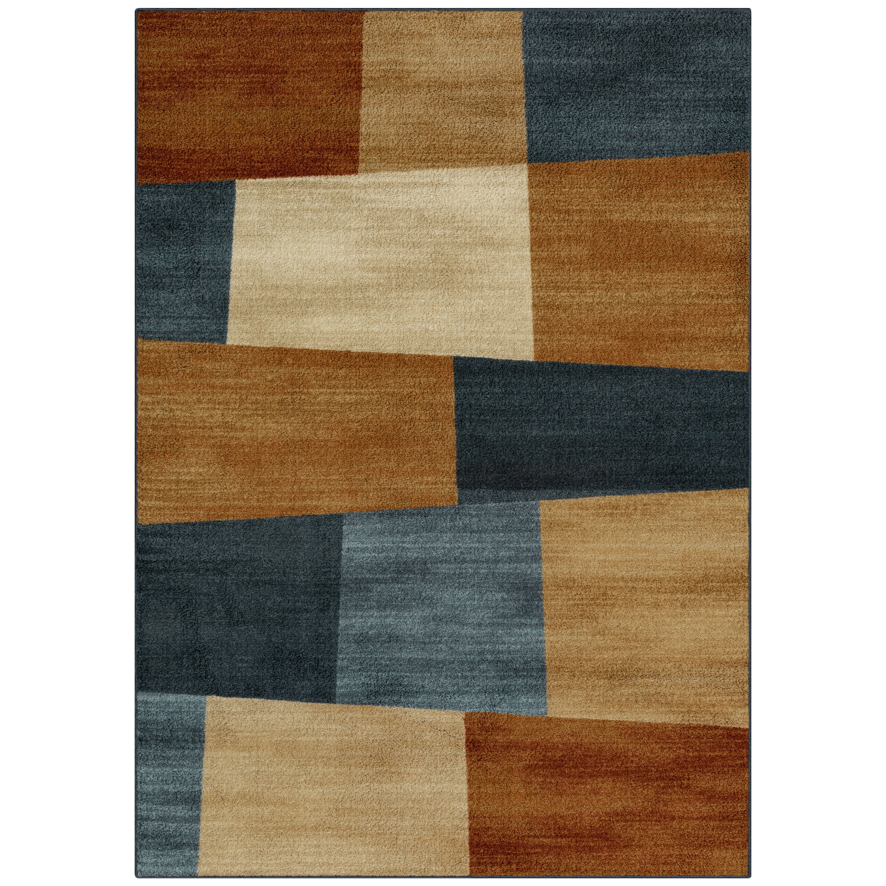 Mainstays Geometric Warm Blocks Multicolor Indoor Area Rug, 5' x 7 ...