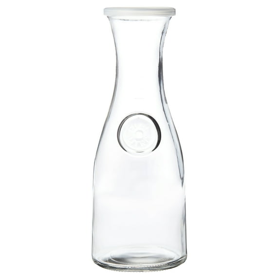 Mainstays Glass Carafe with Lid, 1 Liter Elegant Drinking Pitcher for ...