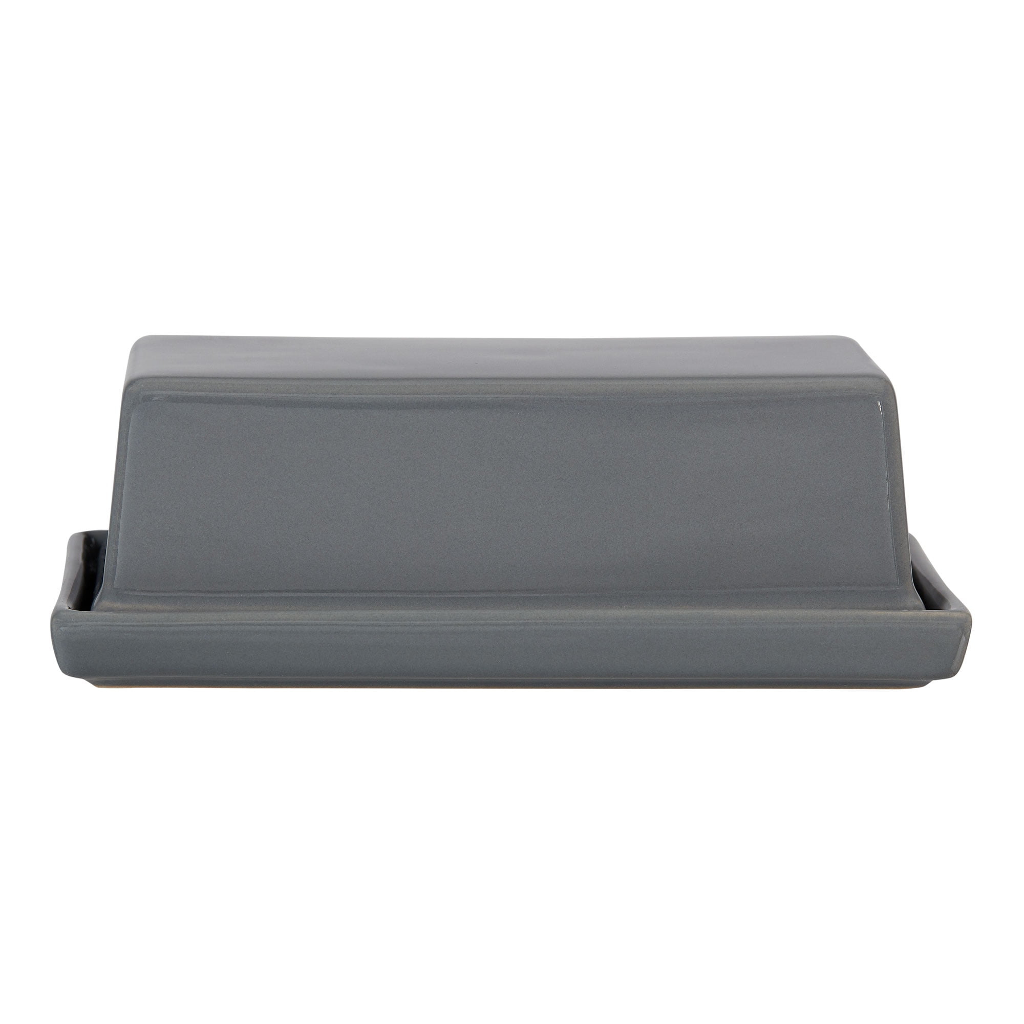 Mainstays Glazed Stoneware Butter Dish, Gray - Walmart.com
