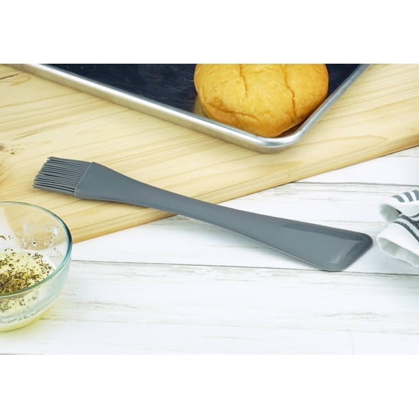 Mainstays Gray Plastic and Silicone Food Basting Brush & Spreader ...