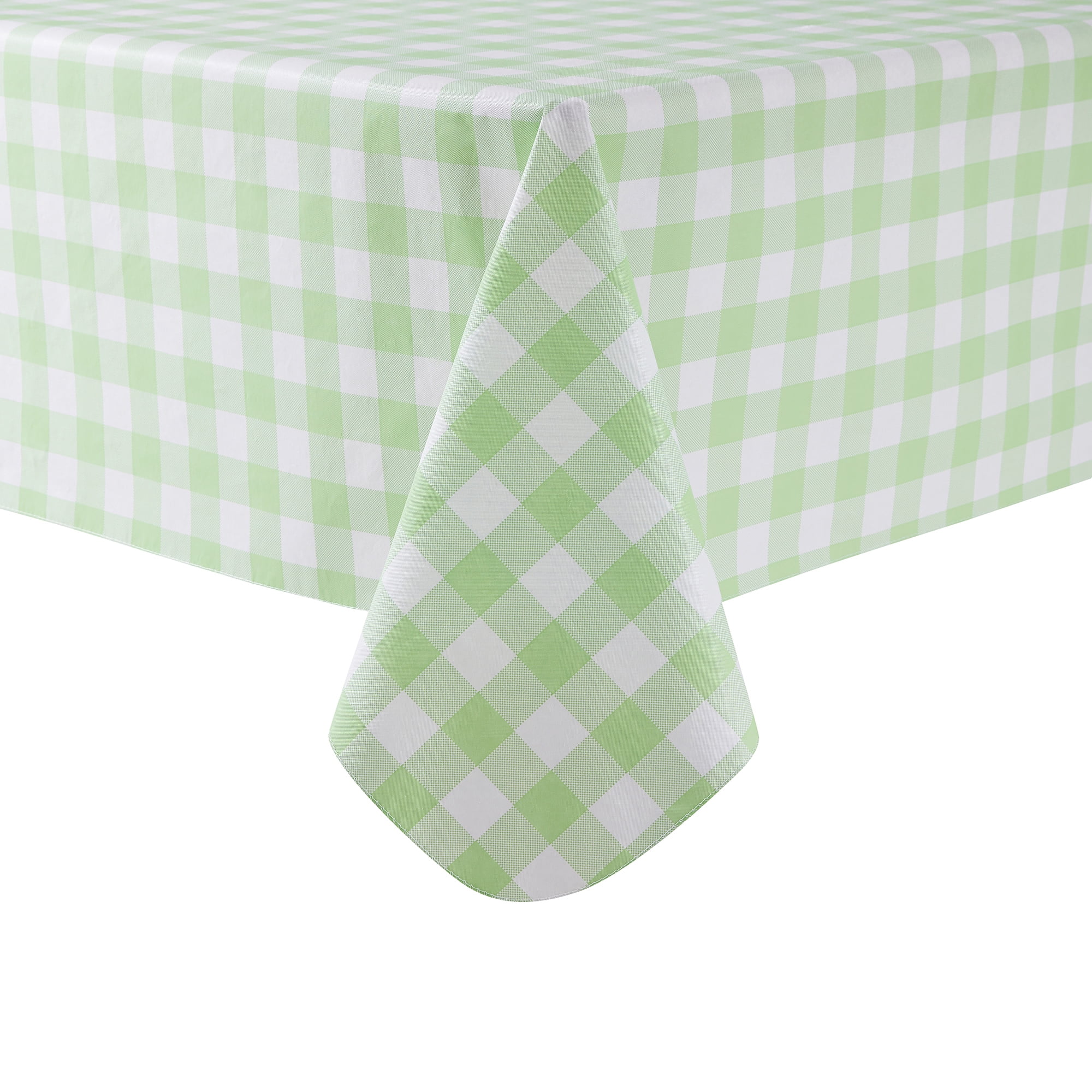 Mainstays Green Plaid PEVA Tablecloth, Spring & Summer, 60"W x 102"L ...