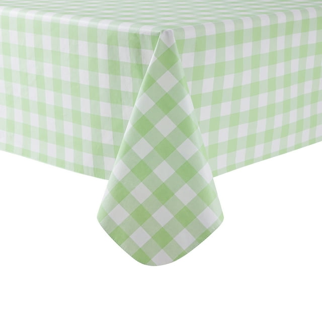 Mainstays Green Plaid PEVA Tablecloth, Spring & Summer, 60"W x 84"L ...