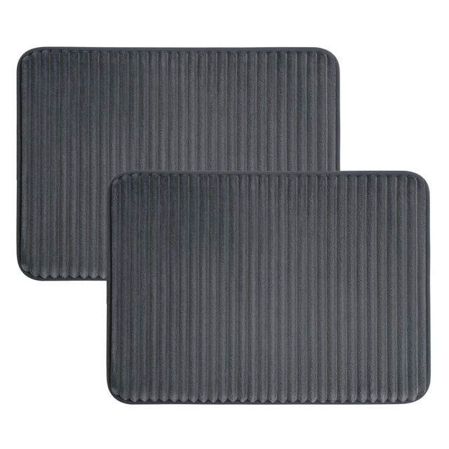 Mainstays Grey 2-Piece Cushioned Luxury Bath Rug Set 17x24 Absorbent ...