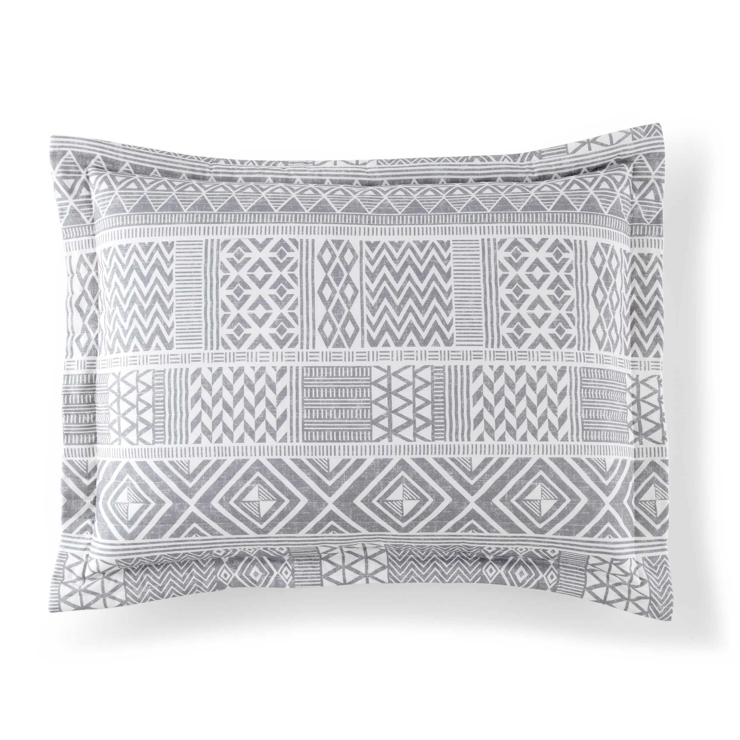 Mainstays Grey Aztec Sham - Geometric Design - 20 x 36 inches - Walmart.com