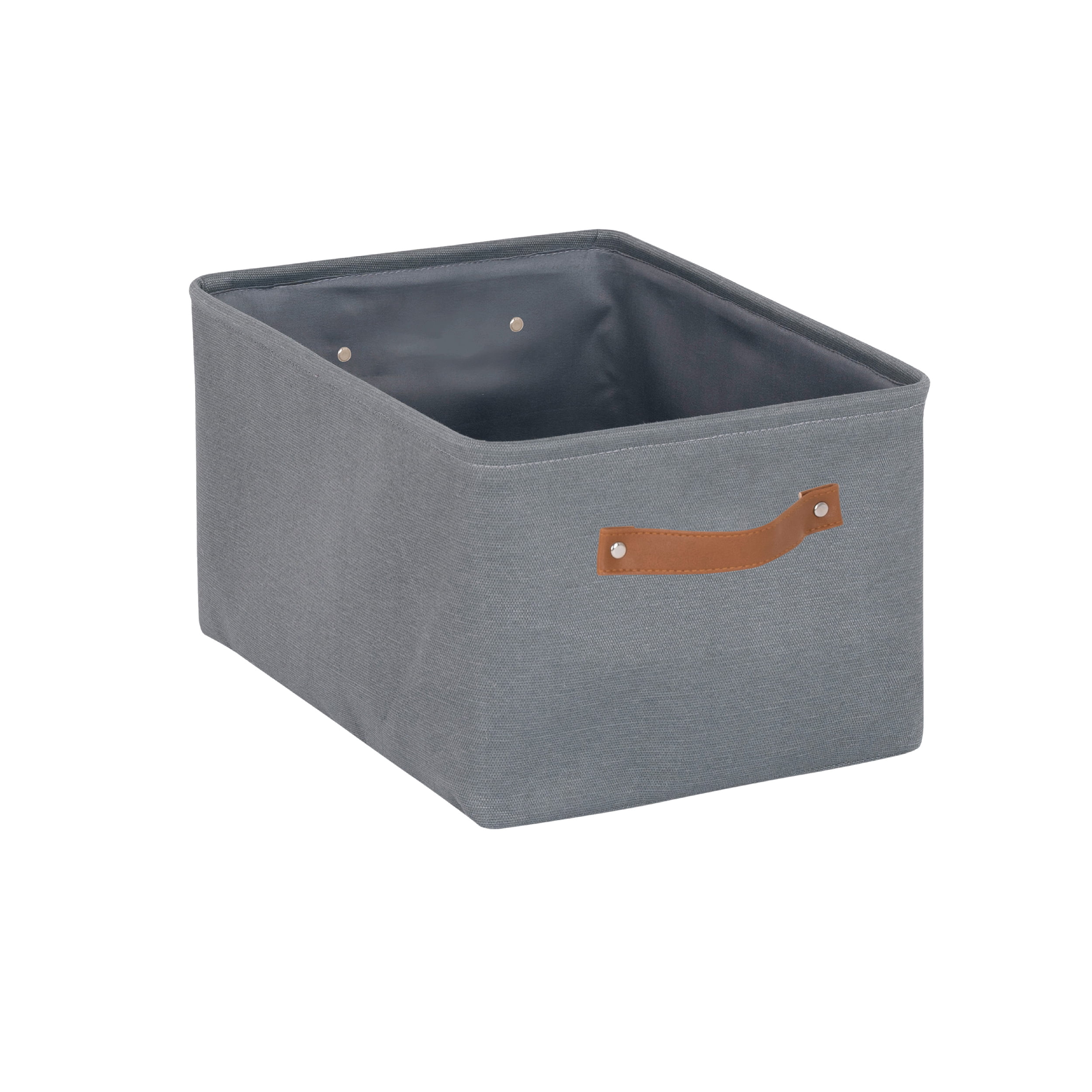 Mainstays Grey Canvas Storage Basket with Handles - Walmart.com