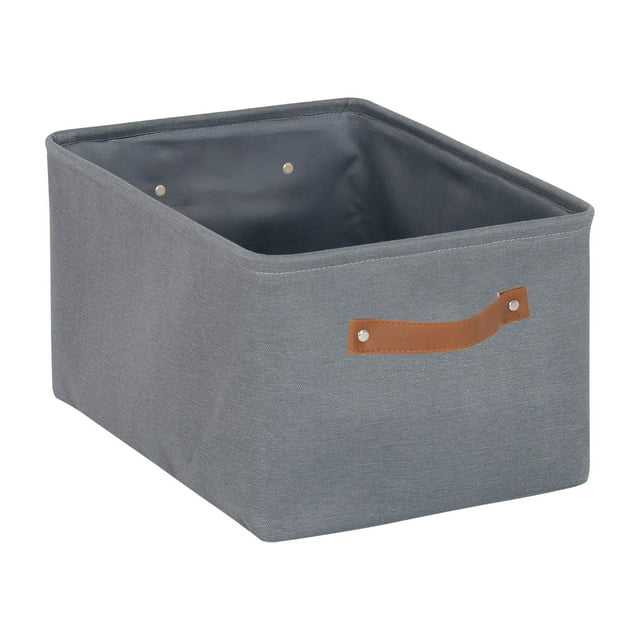 Mainstays Grey Canvas Storage Basket with Handles - Walmart.com