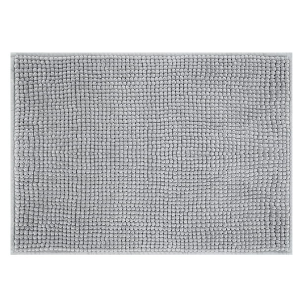 Mainstays Grey Chenille Noodle Bath Rug 17"x24", One Piece - Walmart ...