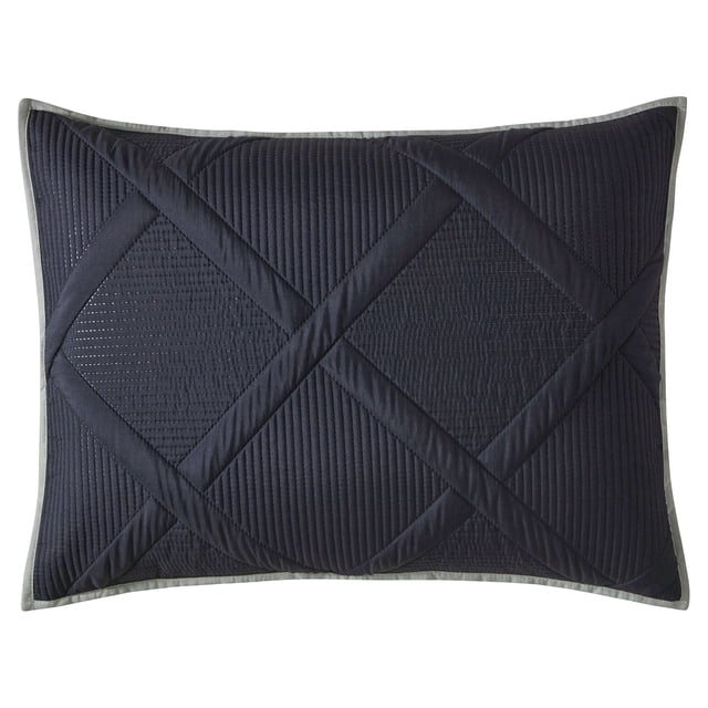 Mainstays Diamond Pinsonic Quilted Pillow Sham, Grey, Standard/Queen, 1 ...