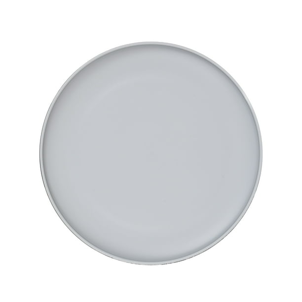 Mainstays - Grey Round Plastic Plate, 10.5-Inch - Walmart Business Supplies