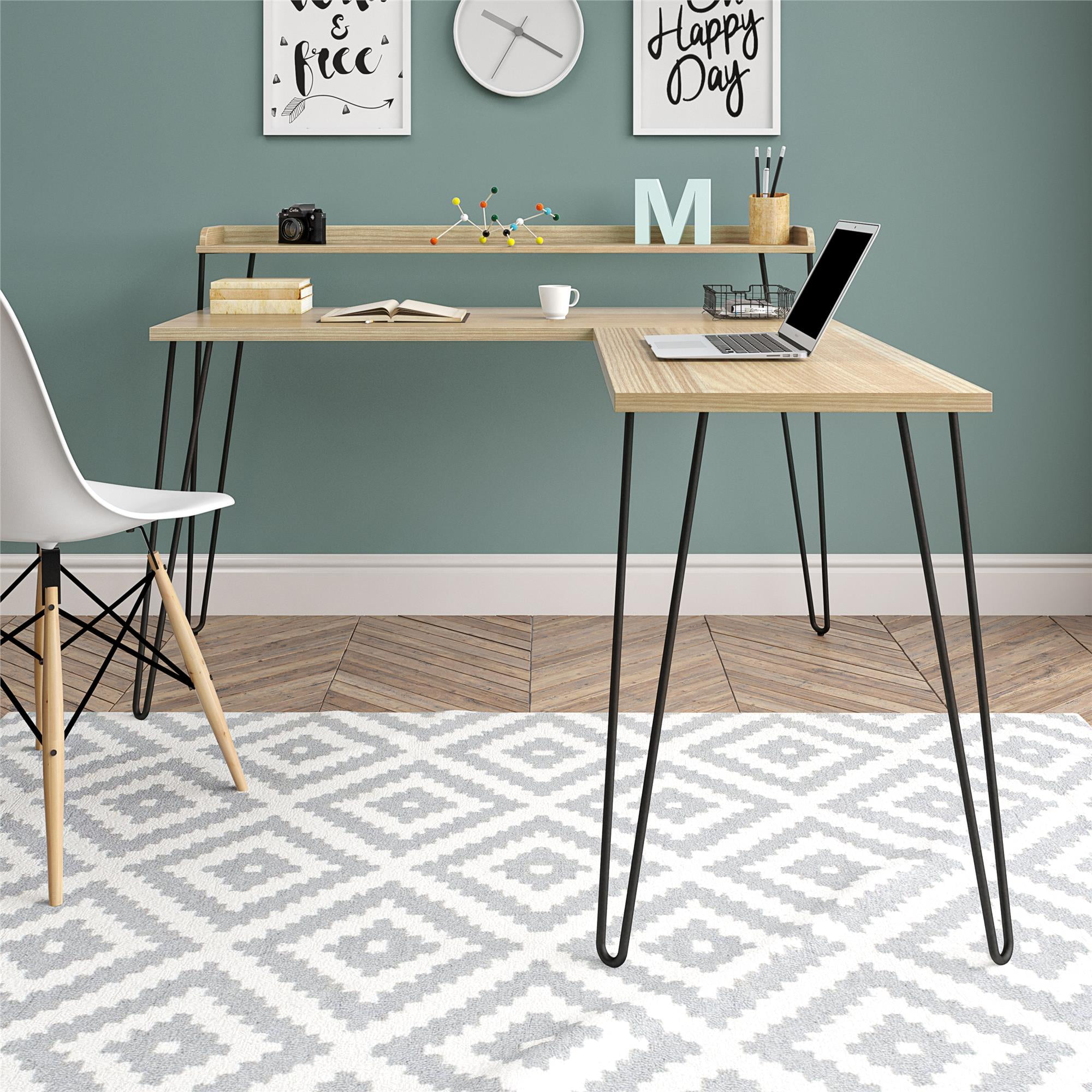 Haven L Desk with Riser, Natural - Walmart.com