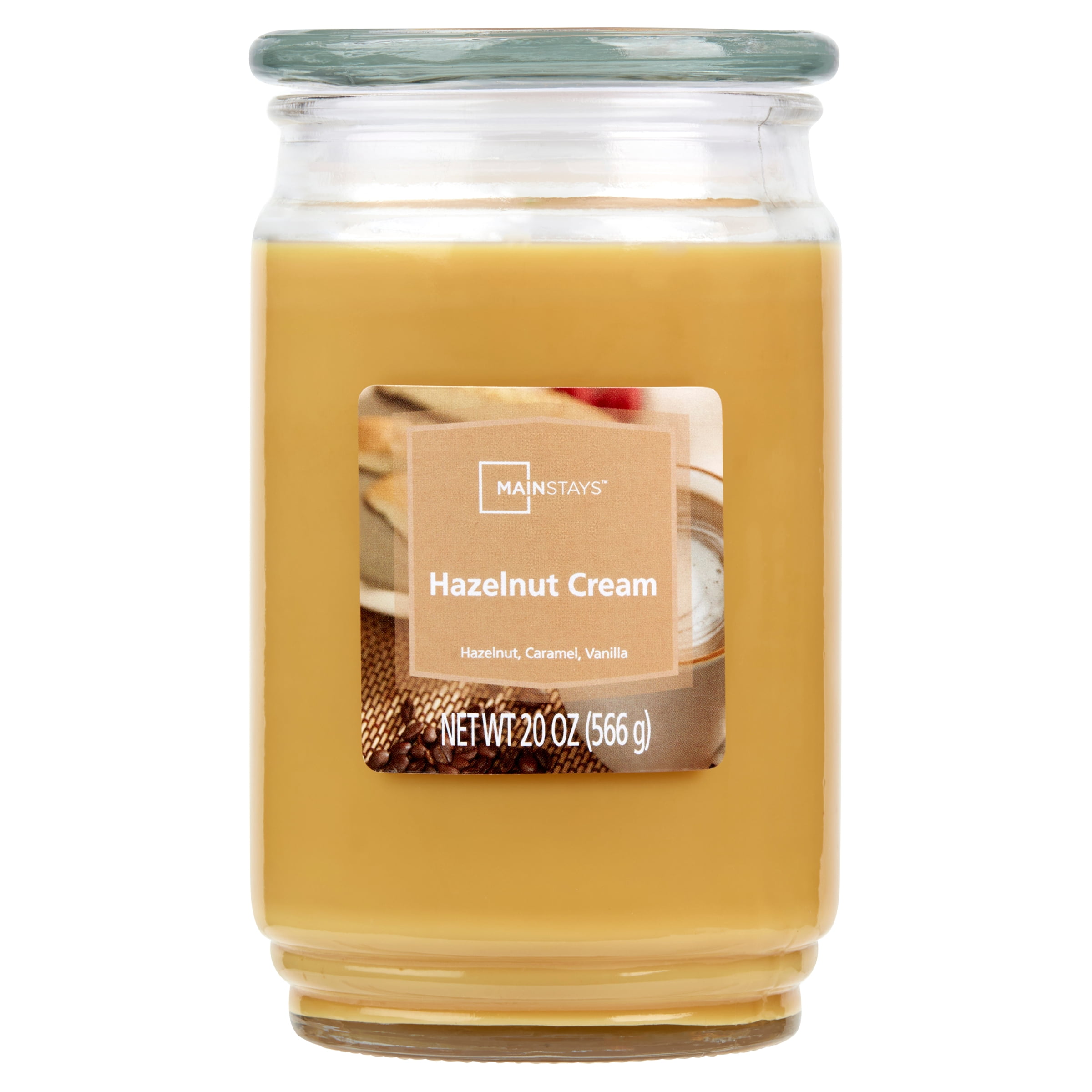 Mainstays Hazelnut Cream Single-Wick Glass Jar Candle, 20 oz - Walmart.com