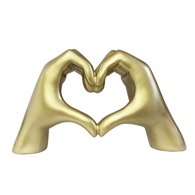 Mainstays Heart Hands 9” Home Decor Gold Resin Figurine - Walmart ...