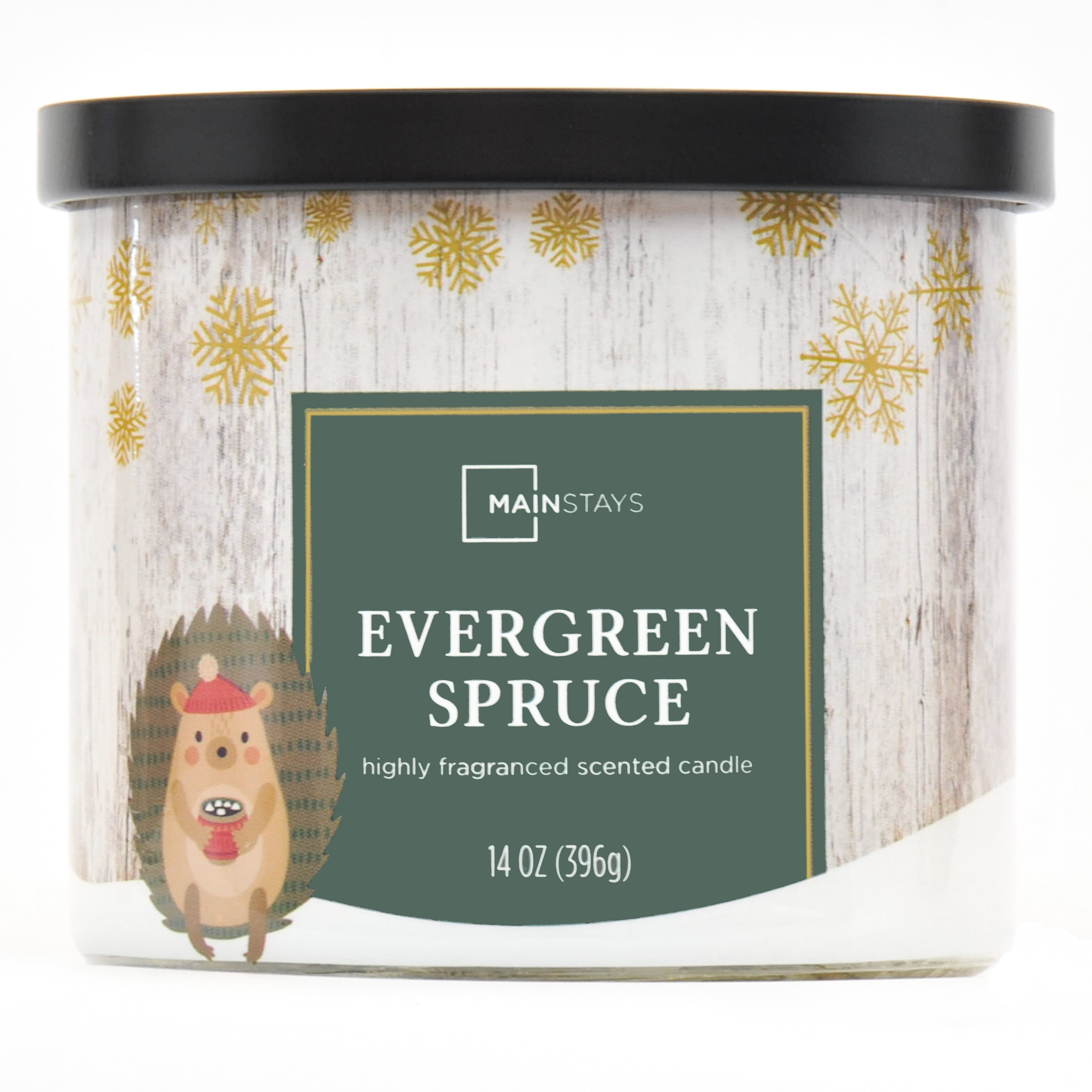 Mainstays 3-Wick Evergreen Spruce Candle 14oz Decorative Pine Holiday ...