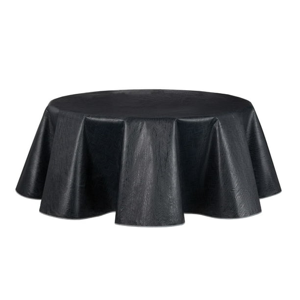 Mainstays Herringbone PEVA Tablecloth, Black, 70" Round, Available in ...