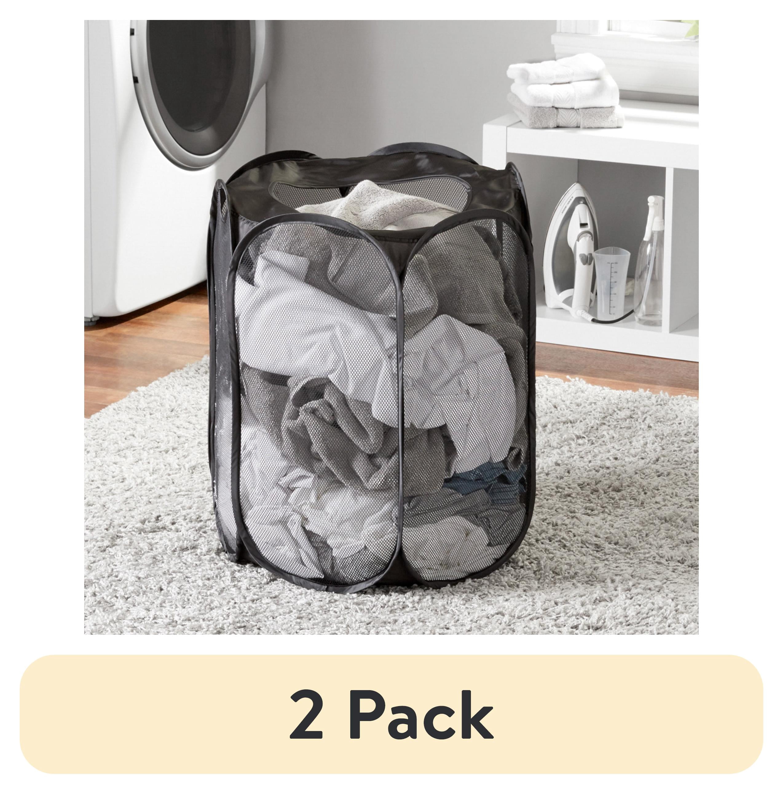 (2 pack) Mainstays Hexagon Pop Up Hamper - Black Mesh - Garage and Home ...