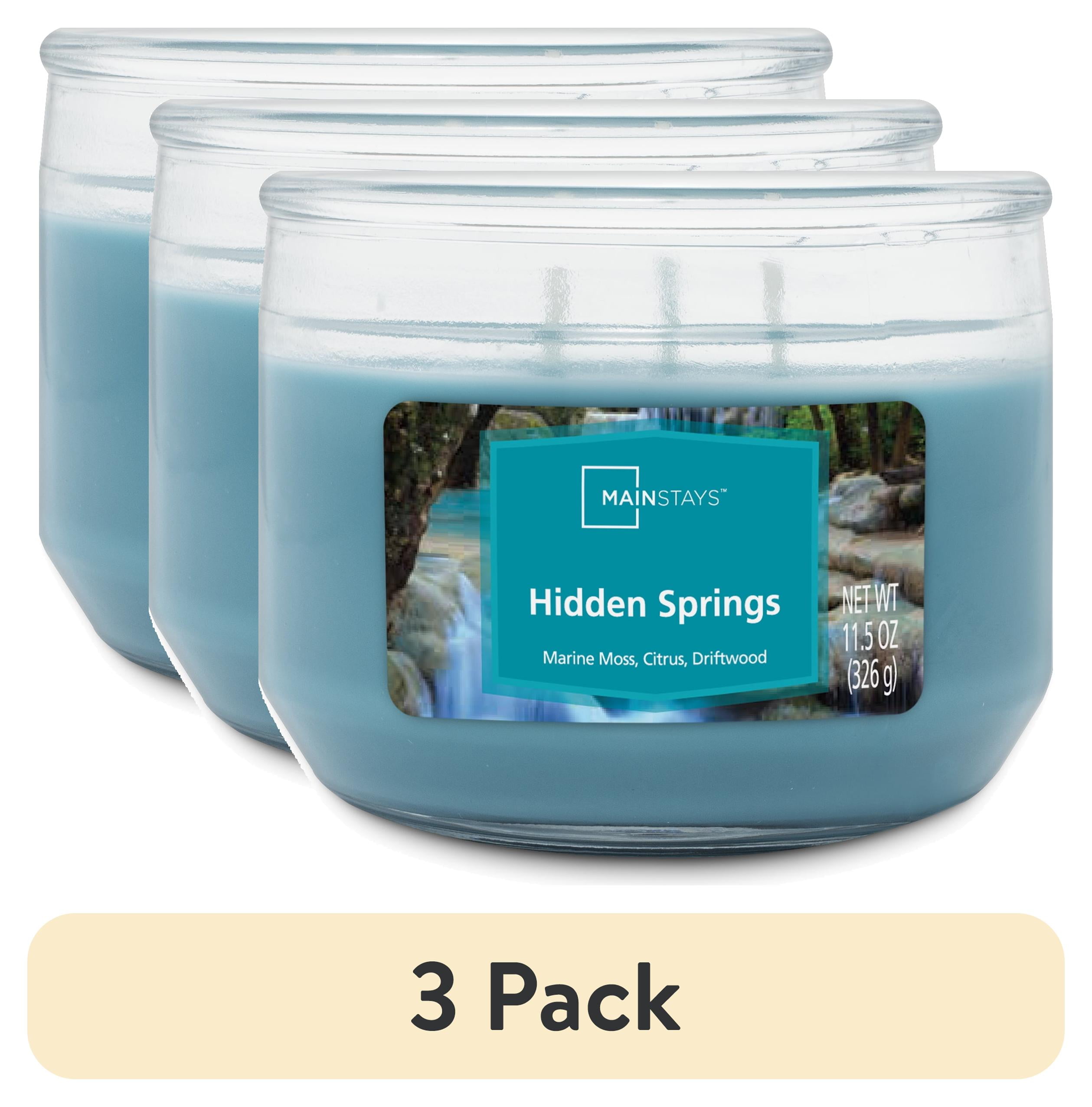 (3 pack) Mainstays Hidden Springs 3 Wick Candle, 11.5 Oz - Walmart.com