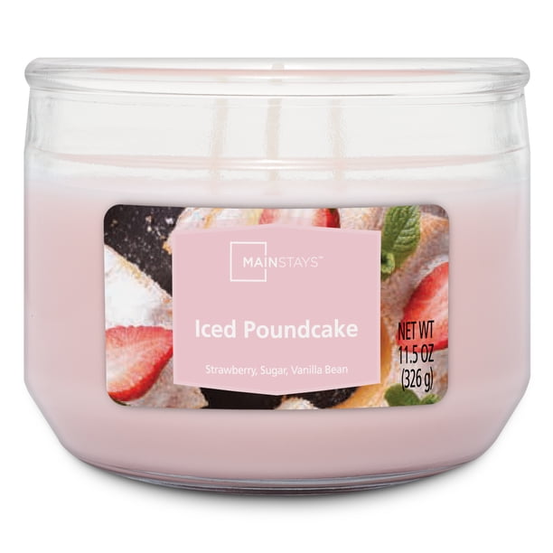 Mainstays Iced Poundcake Scented 3 Wick Candle, 11.5 oz. - Walmart ...
