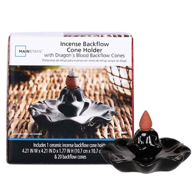 Mainstays Incense Backflow Cone Holder and Black in Colour, Small ...