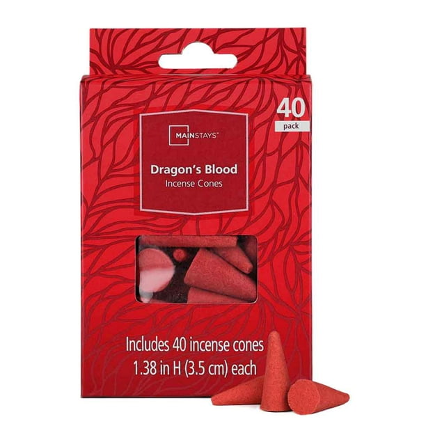 Mainstays Incense Cones, Dragon's Blood Fragrance (Red), 40 Pack ...