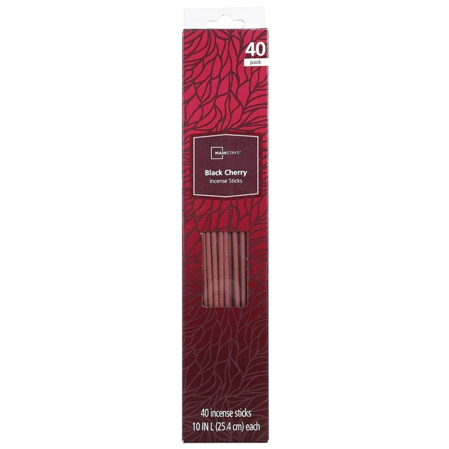 Mainstays Incense Sticks, Black Cherry Fragrance (Dark Red), 40 Pack ...