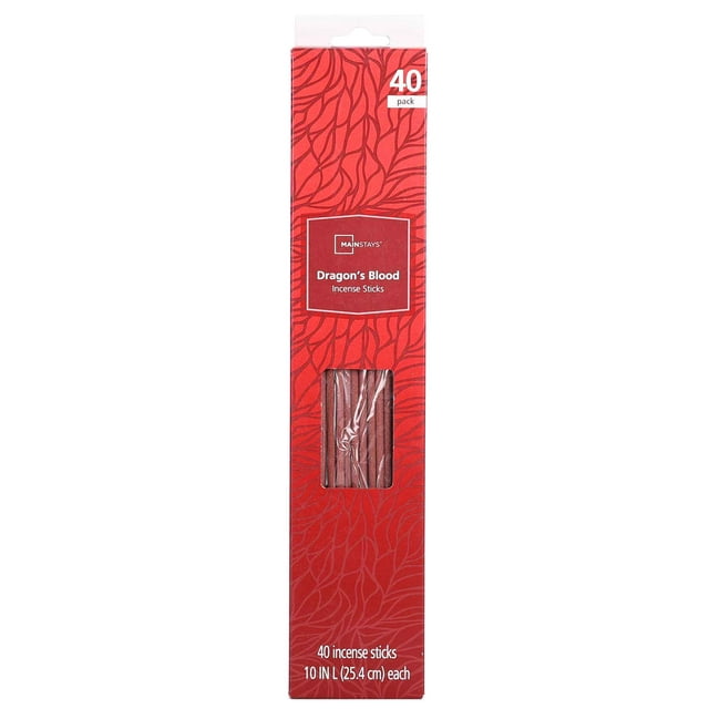 Mainstays Incense Sticks, Dragon's Blood Fragrance (Red), 40 Pack ...