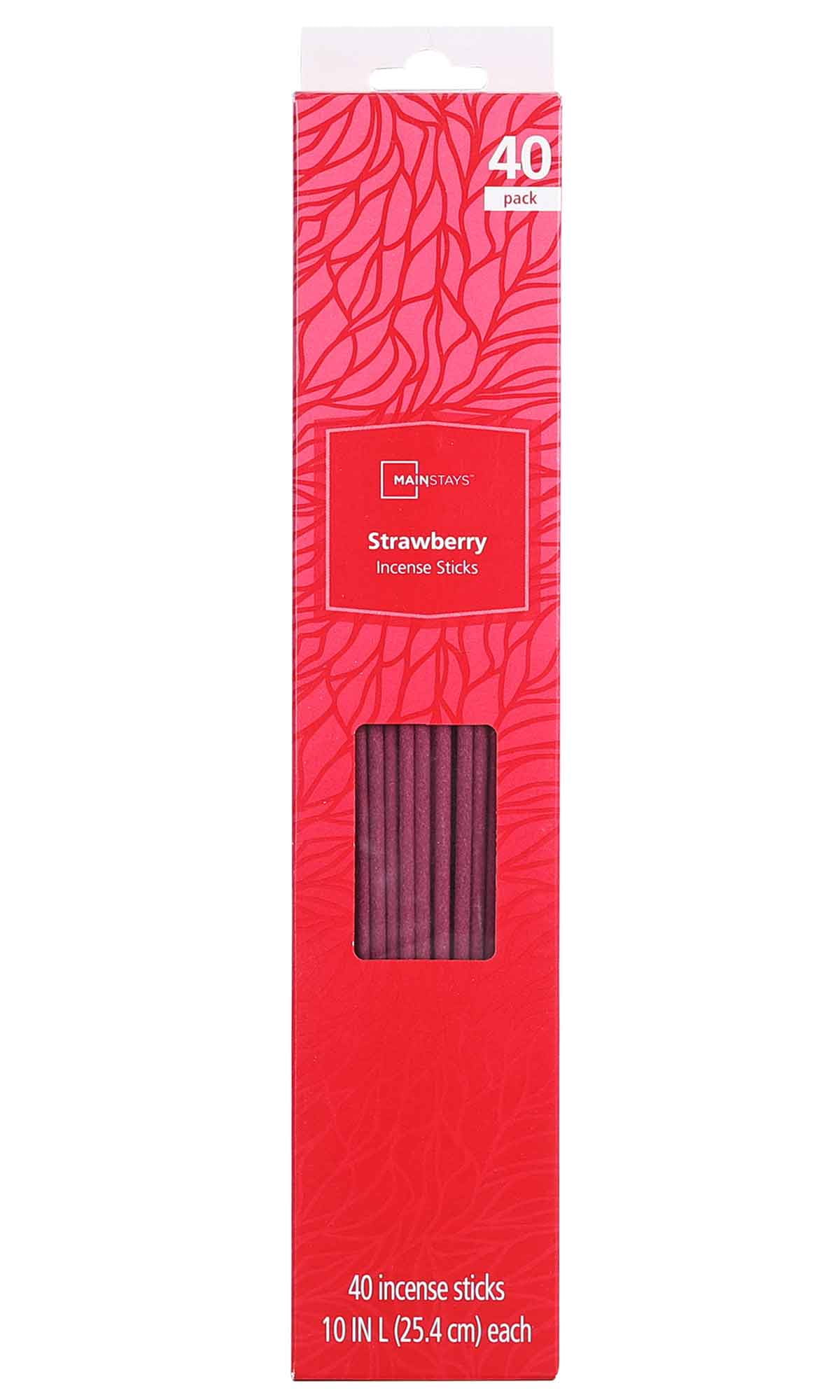 Brandclub - Mainstays Incense Sticks, Strawberry Fragrance (Pink), 40 Pack