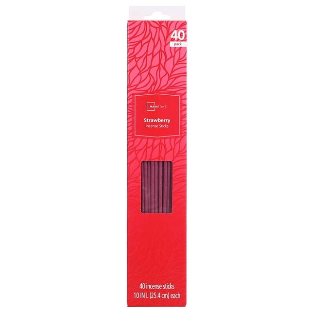 Mainstays Incense Sticks, Strawberry Fragrance (Pink), 40 Pack ...