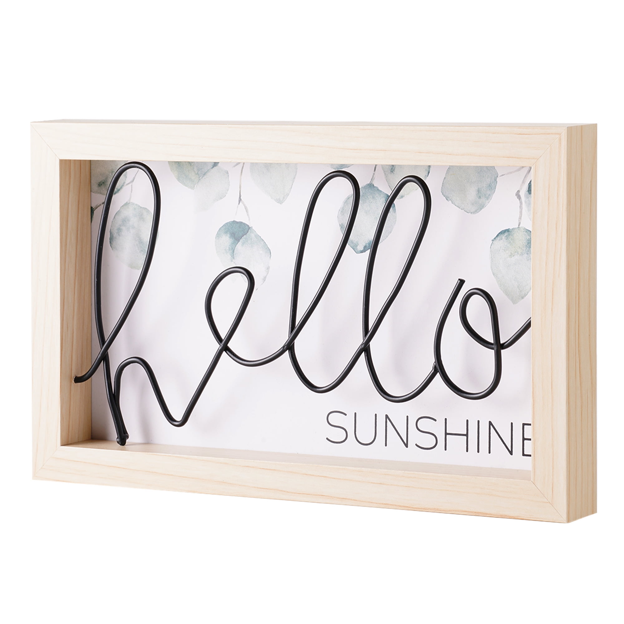 Mainstays Indoor Black Metal Wire Hello Sunshine Farmhouse Tabletop ...