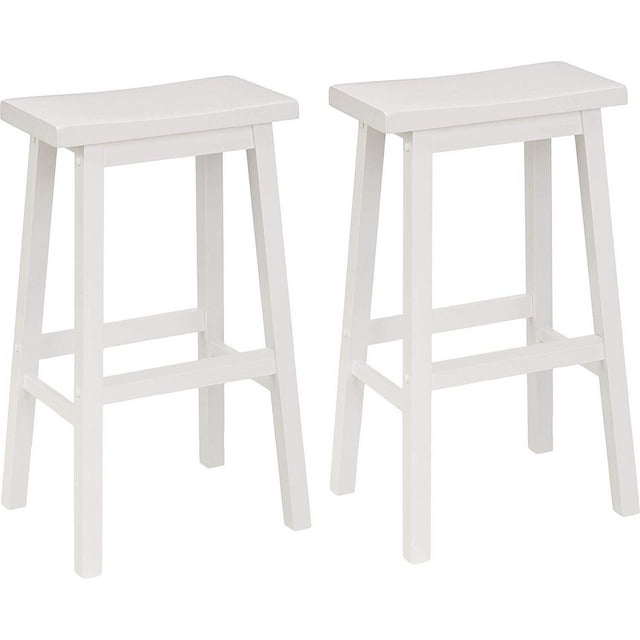 Mainstays Indoor Counter Height Backless Saddle Wood Stool Set of 2 In ...