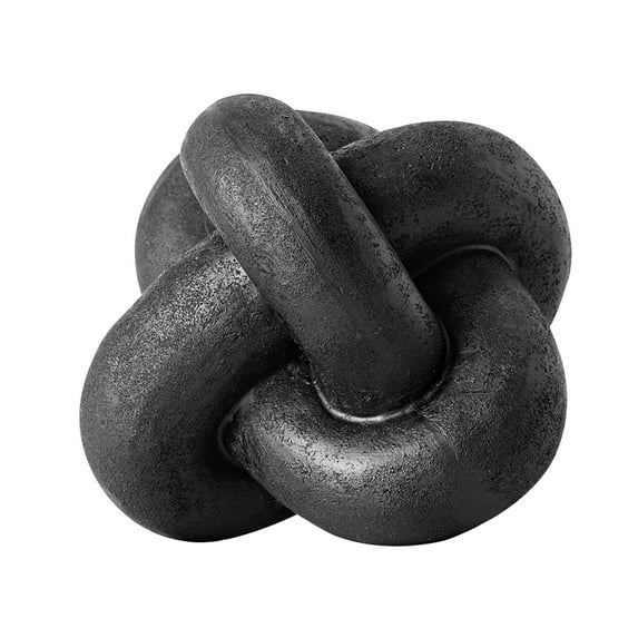 Mainstays Indoor Tabletop Resin Modern Black Knot 5.5" Decorative ...