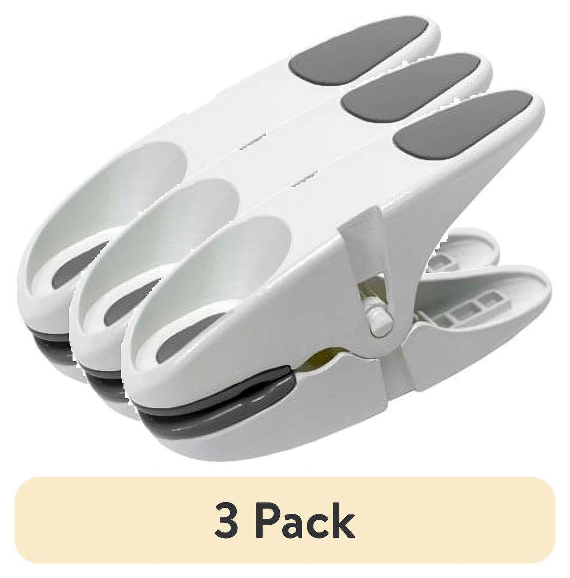 (3 pack) Mainstays Plastic Jumbo Laundry Clothes Pins, White/Gray, 18 ...