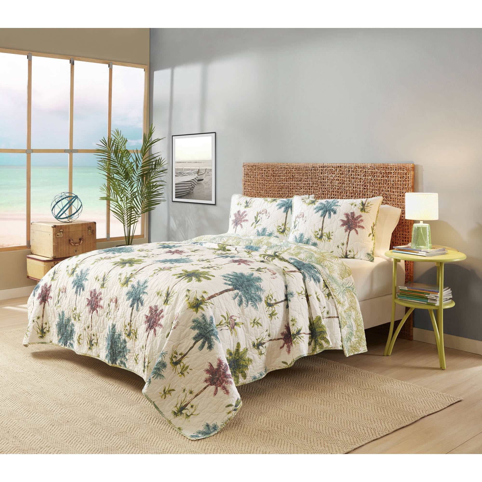 Mainstays Key Largo Reversible 3-Piece Bedding Quilt Set - Walmart.com