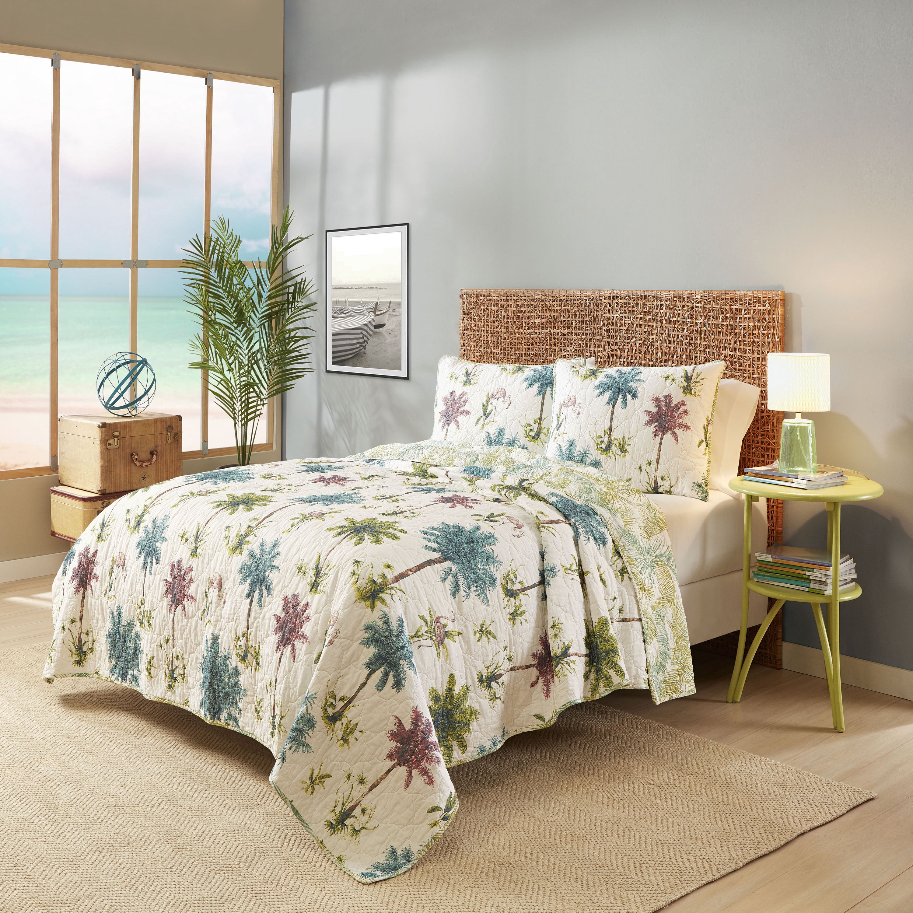 Mainstays Key Largo Reversible 3-Piece Bedding Quilt Set - Walmart.com