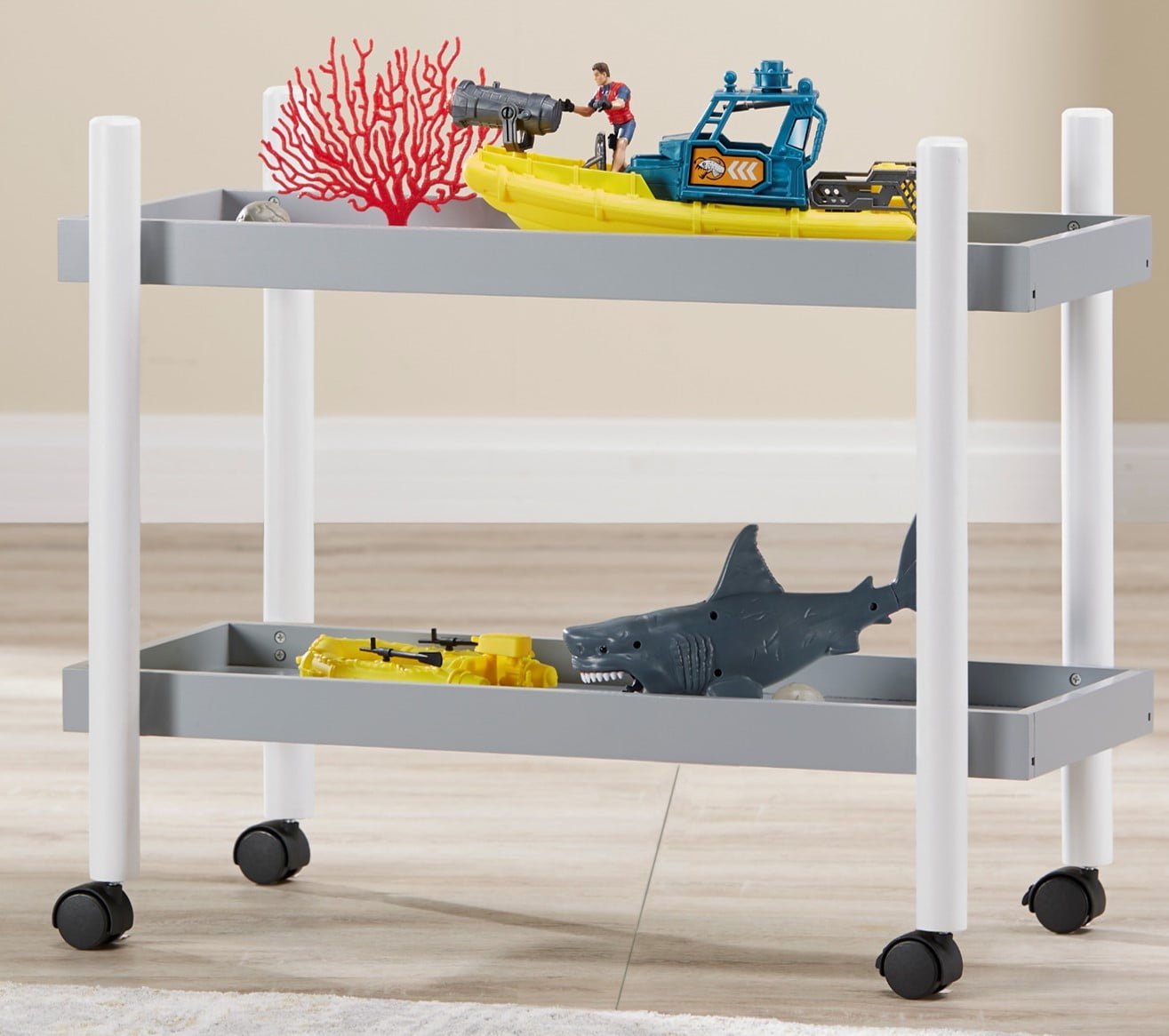 Mainstays Kids 2-Tier Storage Cart, Grey - Walmart.com