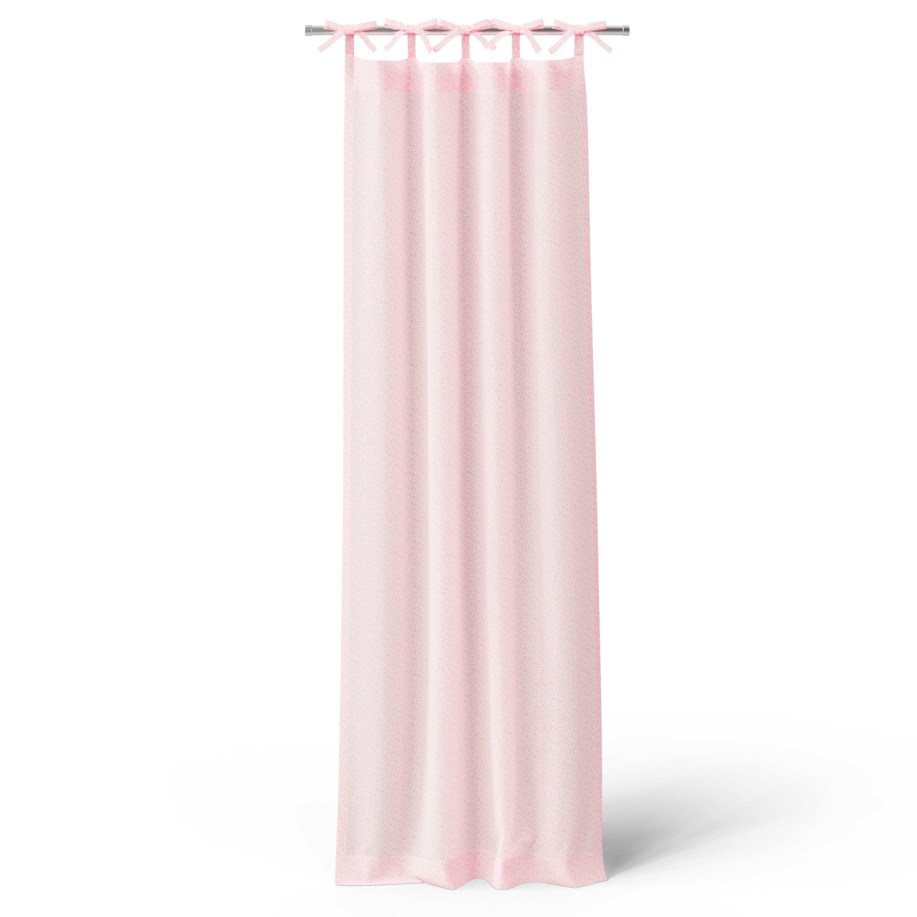 Mainstays Kids Pink Dotted Light Filtering Tie Top Single Curtain Panel ...